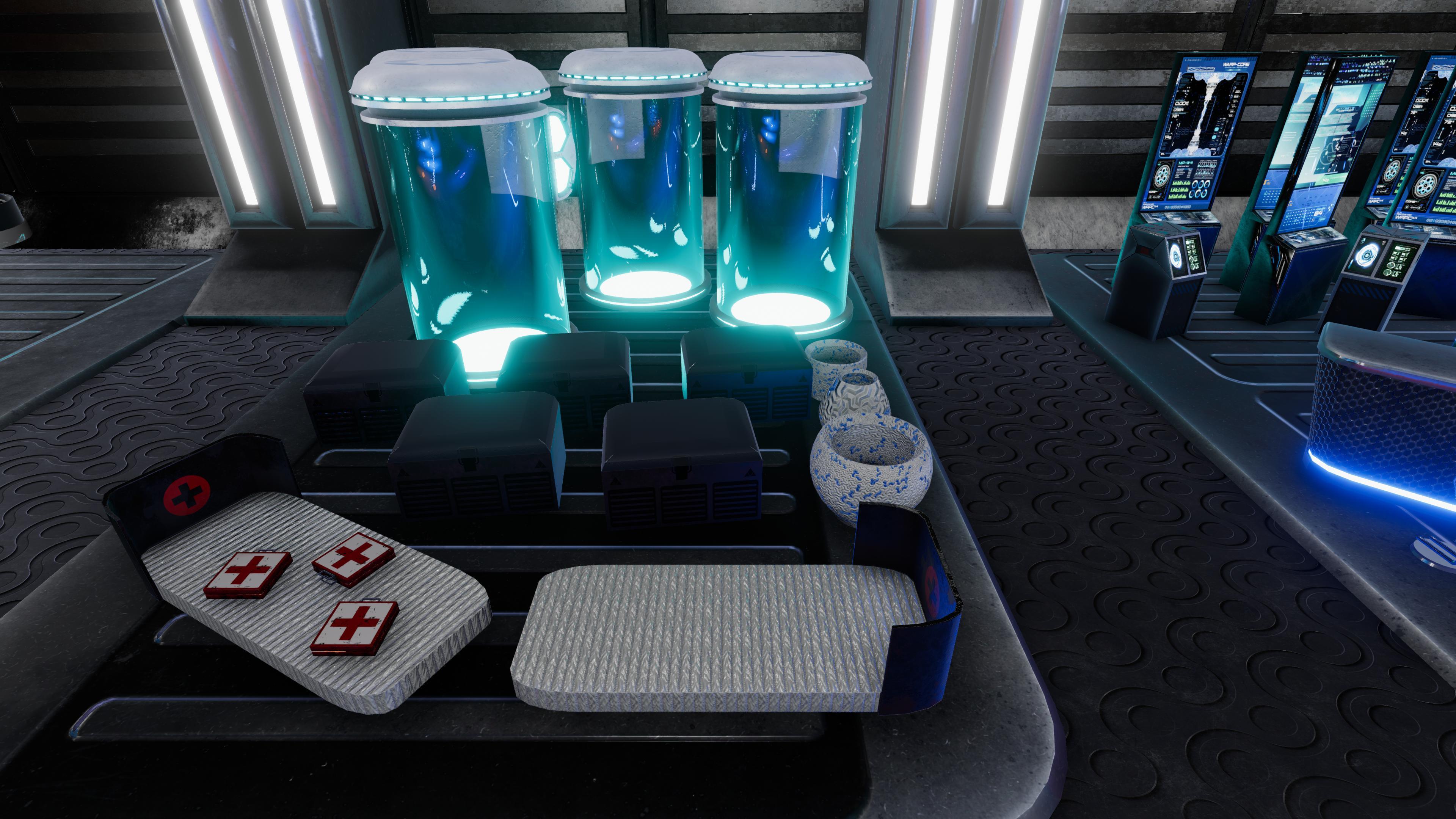 Interior sci-fi assets environment and props Low-poly 3D models / インテリア ...