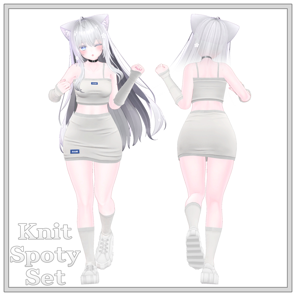 【萌(Moe) 専用】 Knit Sporty Set 【VRChat向け衣装モデル】 - Hamppo-factory - BOOTH
