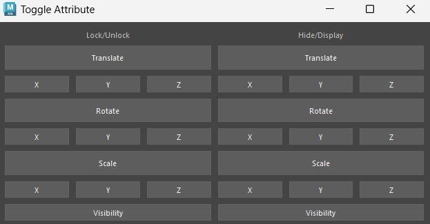 【無料】Toggle Attribute【Maya用スクリプト】 - そるとなつき - BOOTH