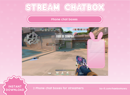 Set chat box bunny phone for streams - Haebom Shop - BOOTH