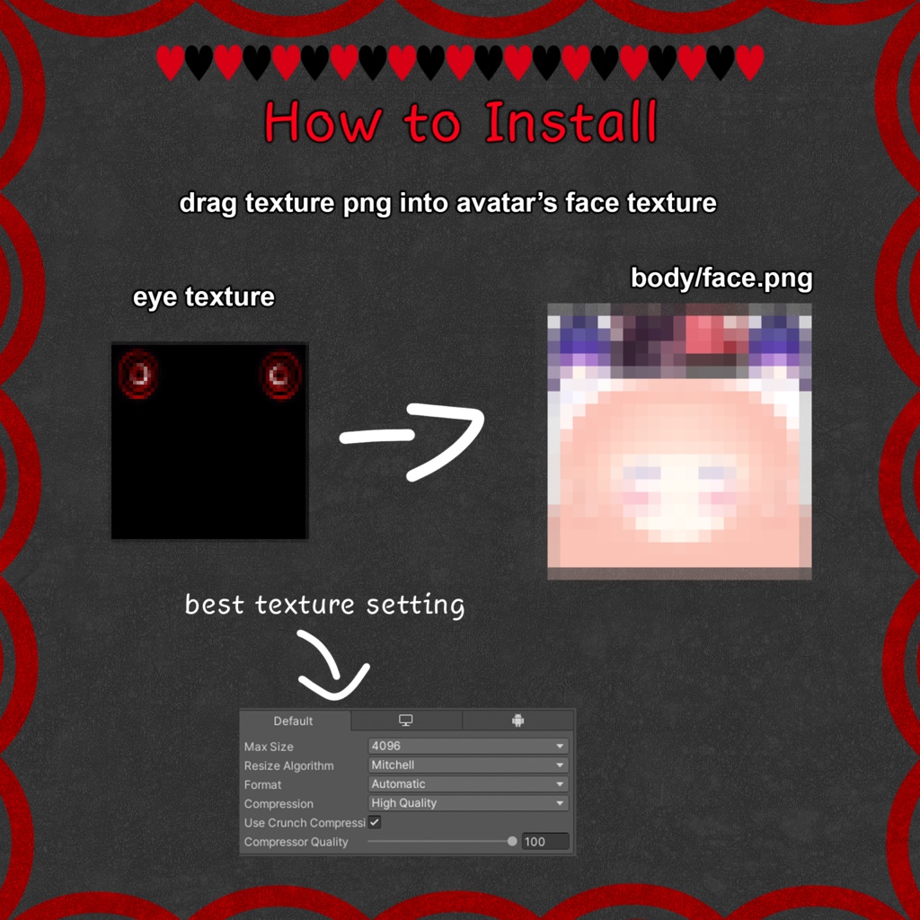 Blood Rose ~ 目の質感 [VRChat] (7 Avatars) (Eye Texture) ꨄ - Tafu Store - BOOTH