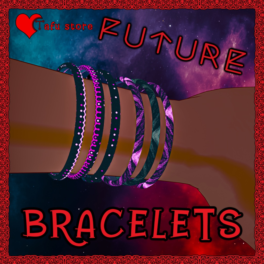 [無料] Future Bracelets（10種）｜VRChat 汎用アクセサリー｜lilToon対応｜UnityPackage/FBX - Tafu ♥ Store - BOOTH