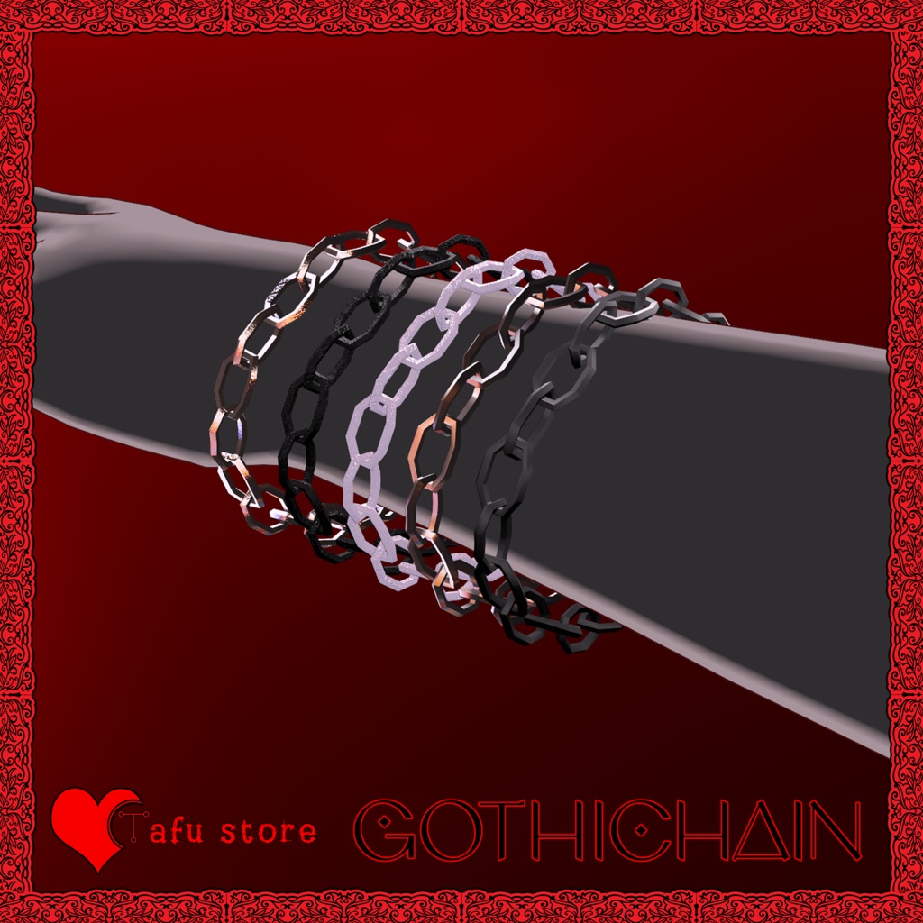 [無料] Gothi Chain ღ ゴティ・チェーン｜VRChat （アンクレット・ブレスレット・ネックレス）｜BlendShape調整 ...