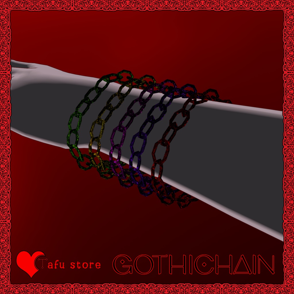 [無料] Gothi Chain ღ ゴティ・チェーン｜VRChat （アンクレット・ブレスレット・ネックレス）｜BlendShape調整 ...