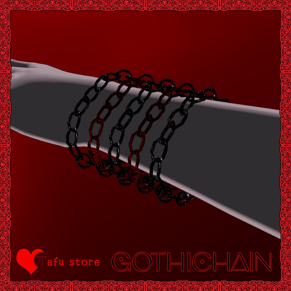 [無料] Gothi Chain ღ ゴティ・チェーン｜VRChat （アンクレット・ブレスレット・ネックレス）｜BlendShape調整 ...