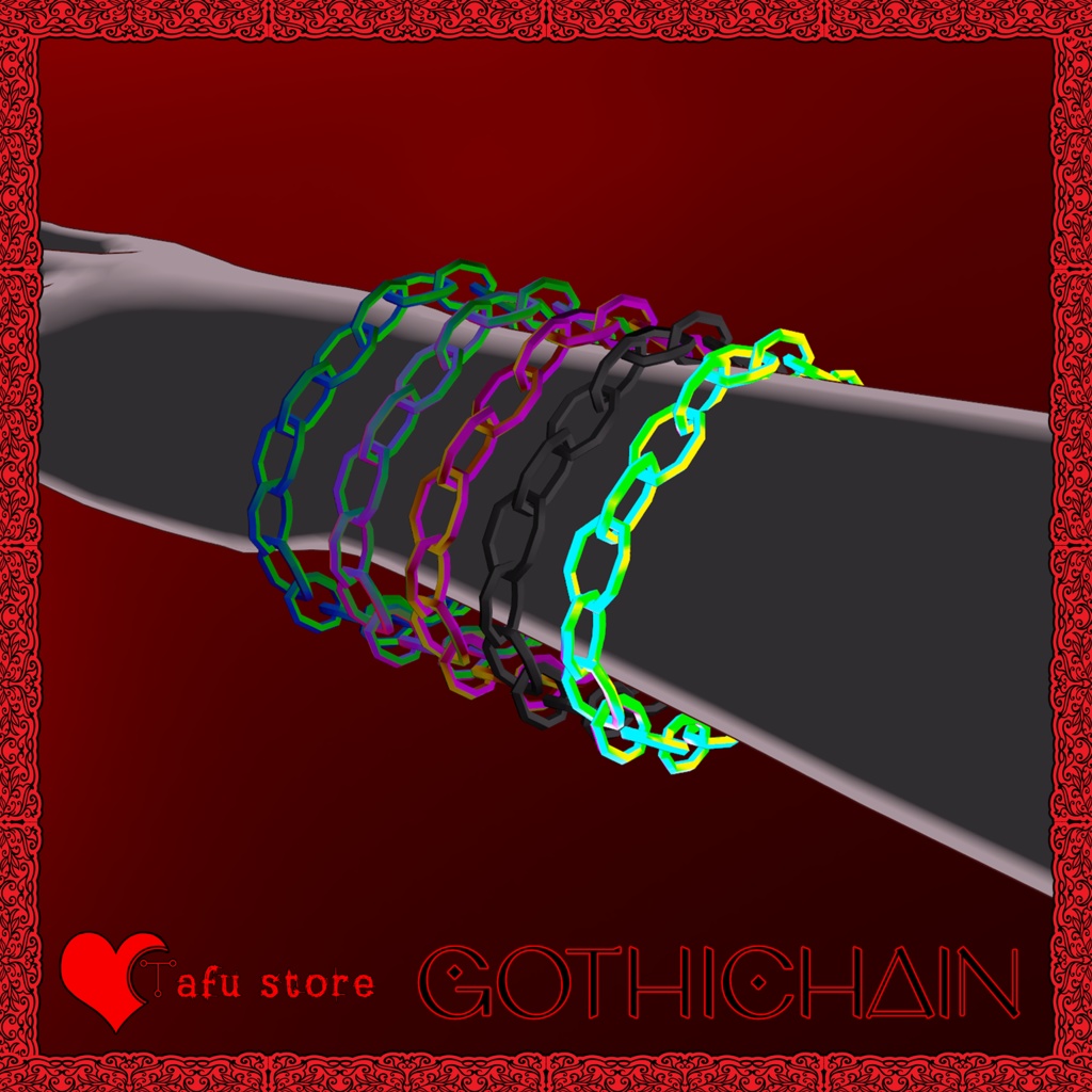 [無料] Gothi Chain ღ ゴティ・チェーン｜VRChat （アンクレット・ブレスレット・ネックレス）｜BlendShape調整 ...