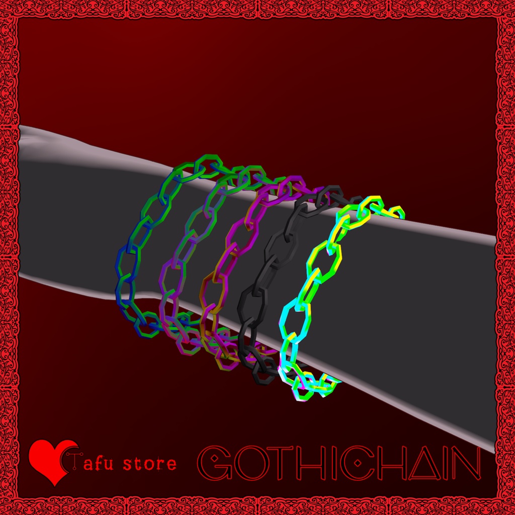 [無料] Gothi Chain ღ ゴティ・チェーン｜VRChat （アンクレット・ブレスレット・ネックレス）｜BlendShape調整 ...
