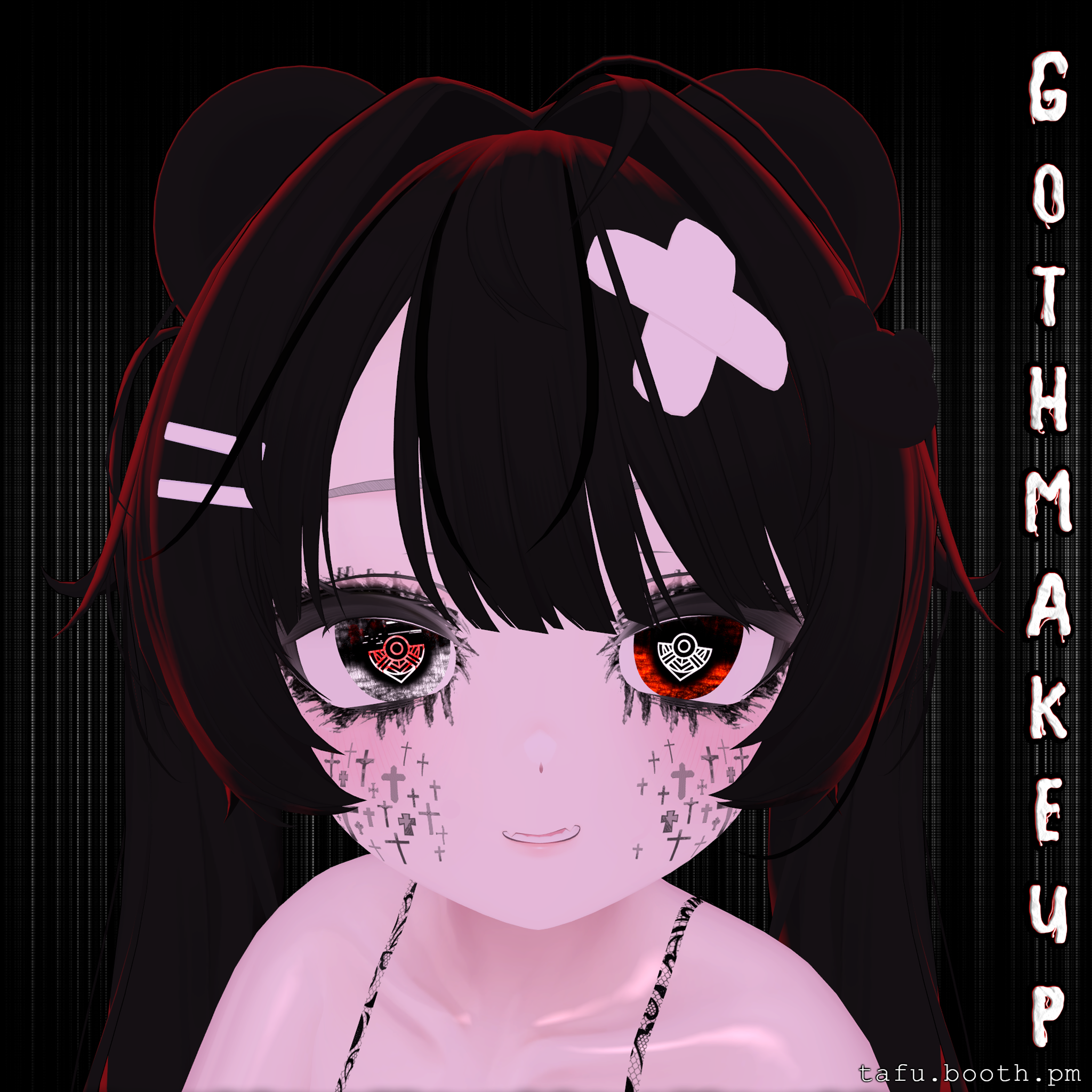 Goth Makeup Textures ♥ 7アバター対応 ♥ VRChat メイクテクスチャ ♥ - Tafu ♥ Store - BOOTH