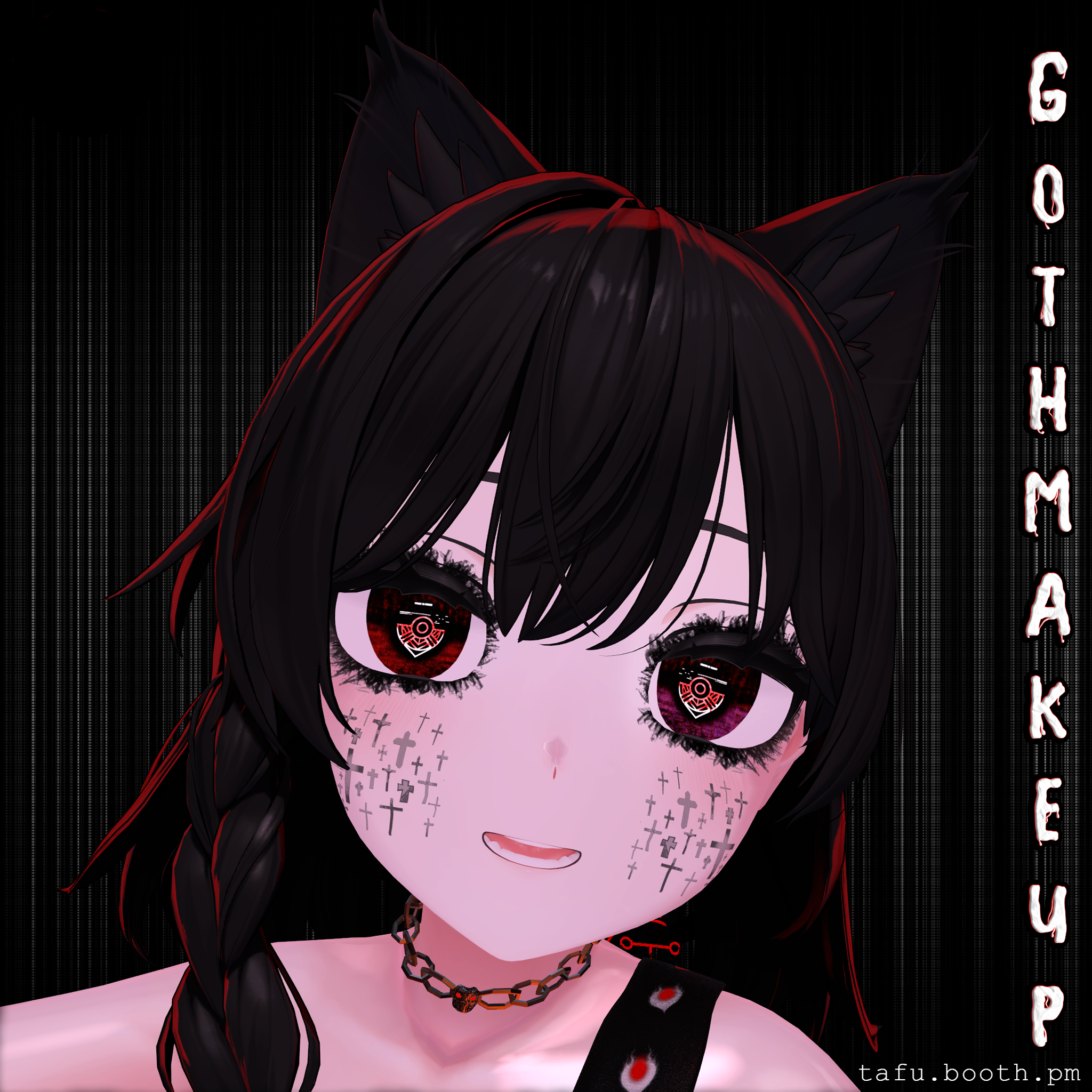 Goth Makeup Textures ♥ 7アバター対応 ♥ VRChat メイクテクスチャ ♥ - Tafu ♥ Store - BOOTH