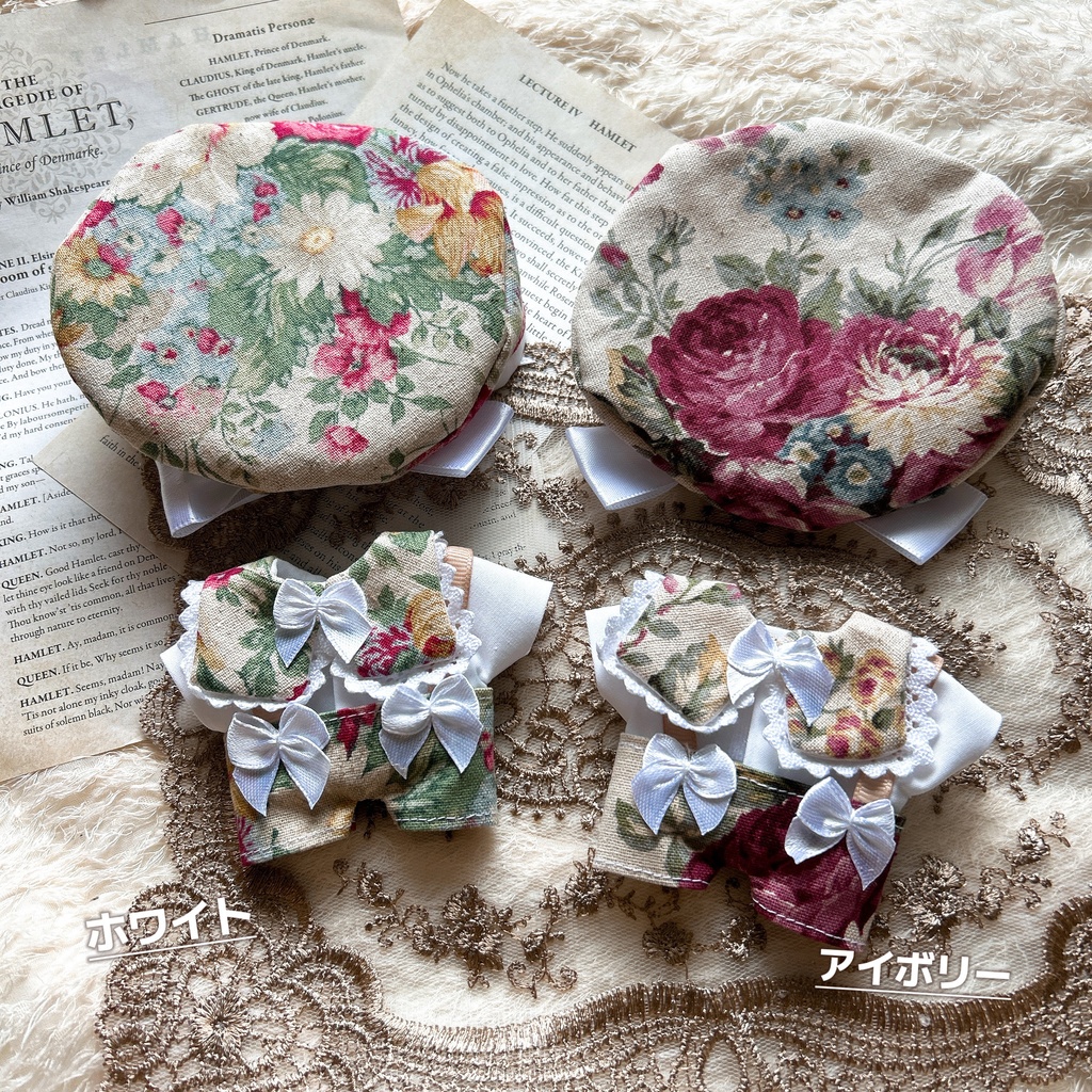 アンティークなベレー帽とサロペットセットpast - Ymym - BOOTH