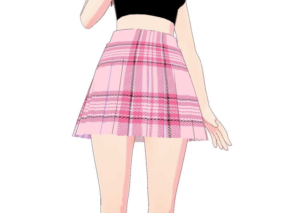 VROID / Pink Plaid Skirt - MomoshiShop - BOOTH