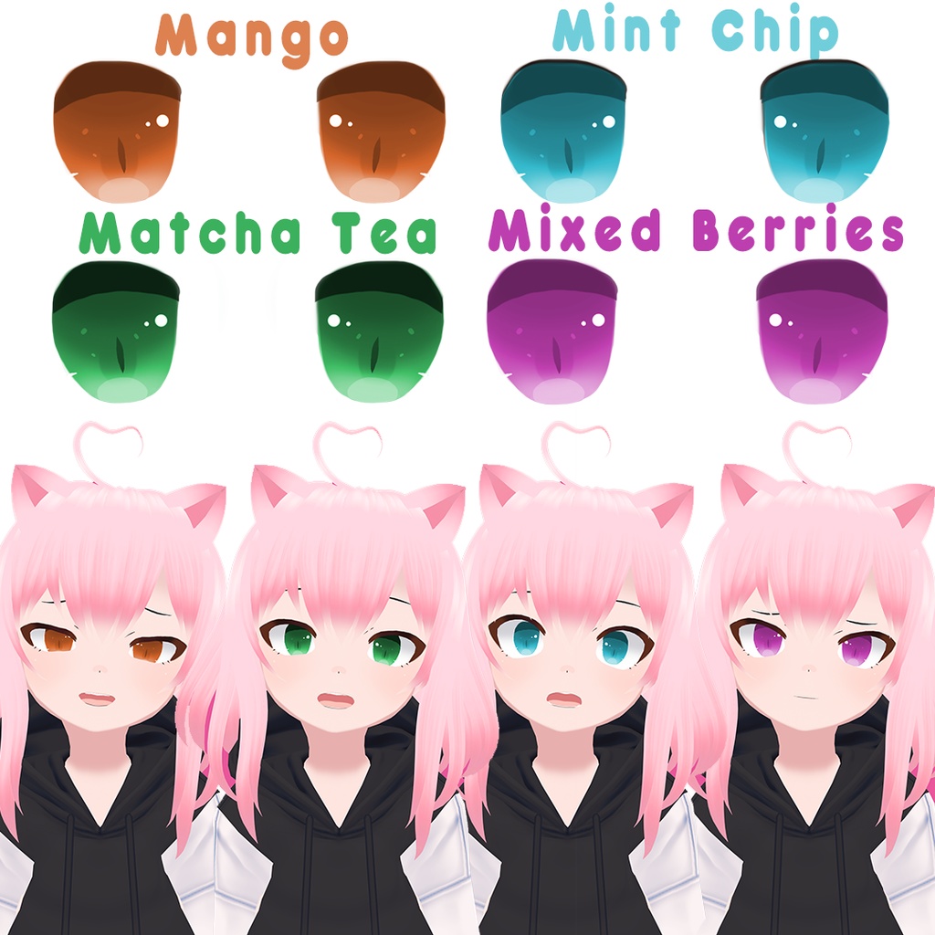 Mochi Style Eye Texture Pack + 6 Bonus Gem Colors ♡ - VTuber Models - BOOTH