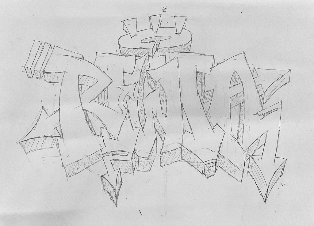 自作グラフィティTシャツ「RIWIA」 - りうぃあのおにわ - BOOTH