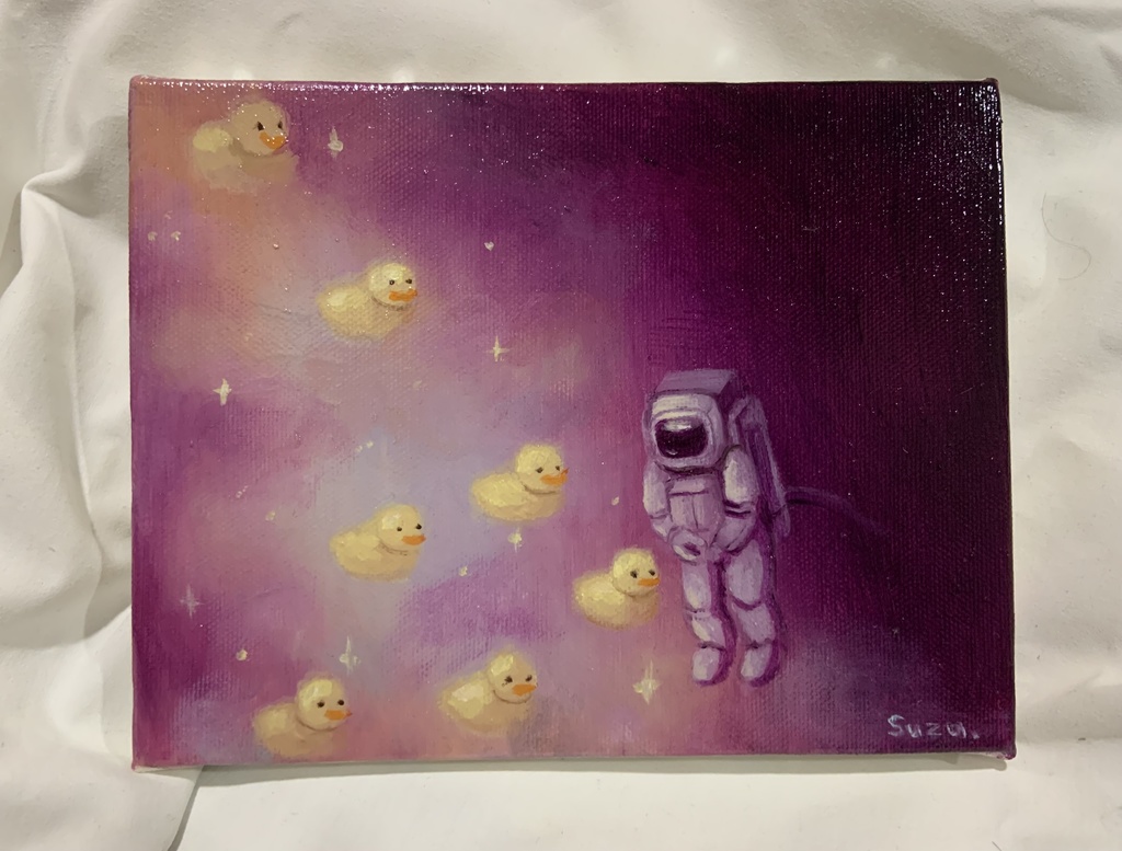 宇宙飛行士とひよこ 原画 - shakai - BOOTH