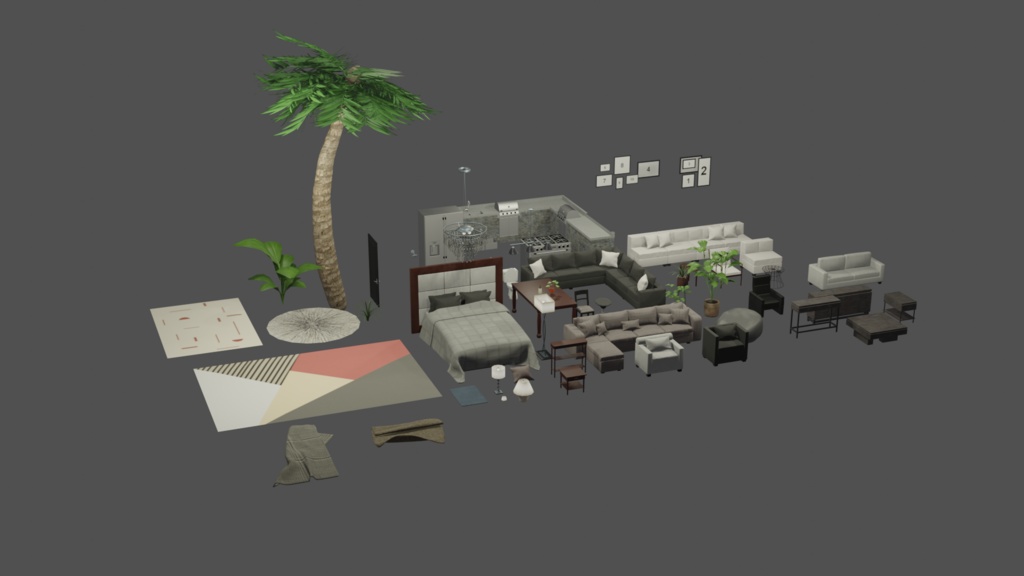 LA Style Mansion and Home Props made for VRChat - spookyghostboo - BOOTH