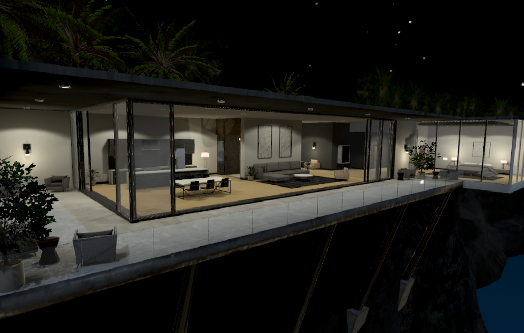 Cliffside Modern Home VRChat Udon World - spookyghostboo - BOOTH