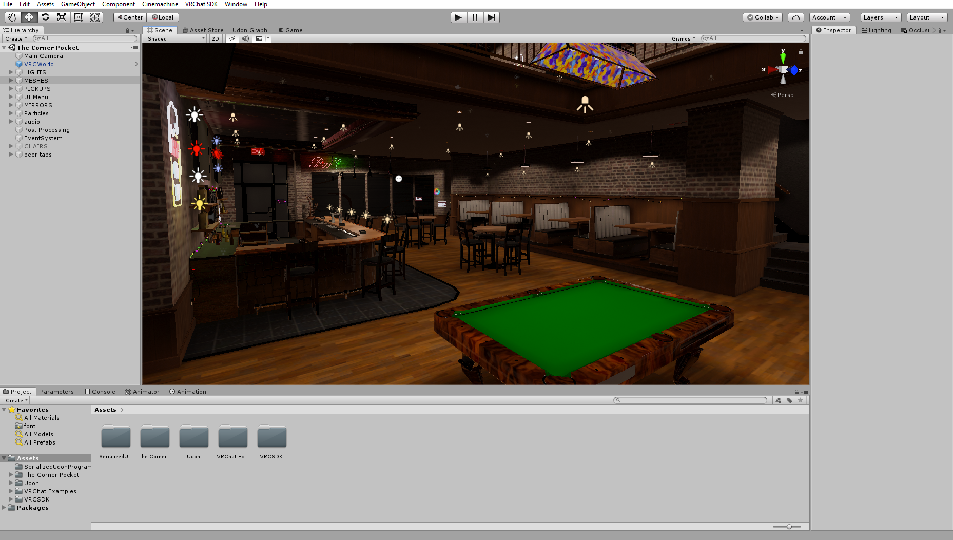 VRChat Pub Bar World The Corner Pocket Udon - spookyghostboo - BOOTH