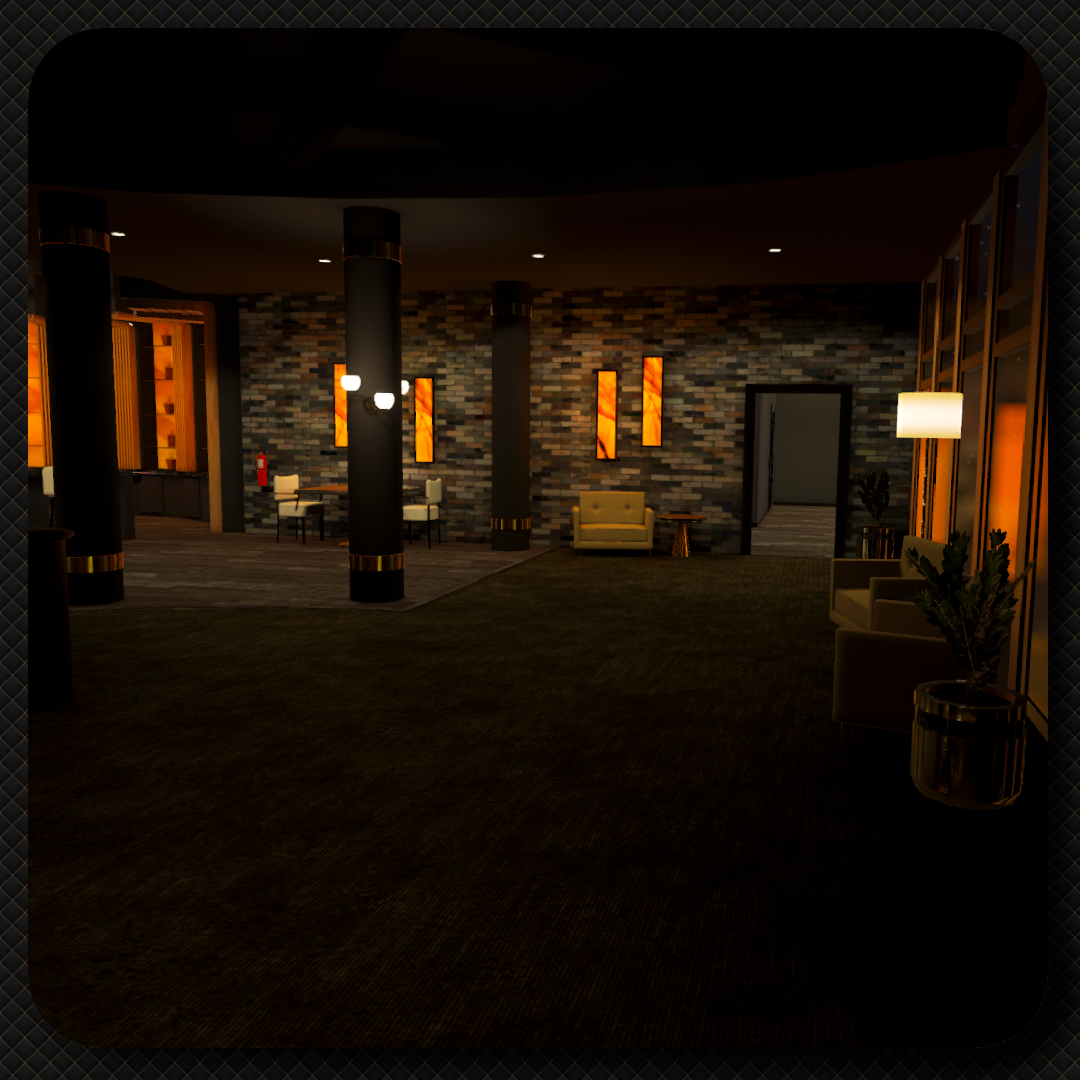 VRChat World The Amber Tower Bar Restaurant - spookyghostboo - BOOTH