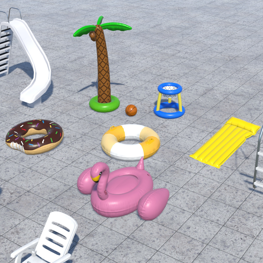 Pool Props Unity VRChat Inflatable Tubes and Patio Furniture ...
