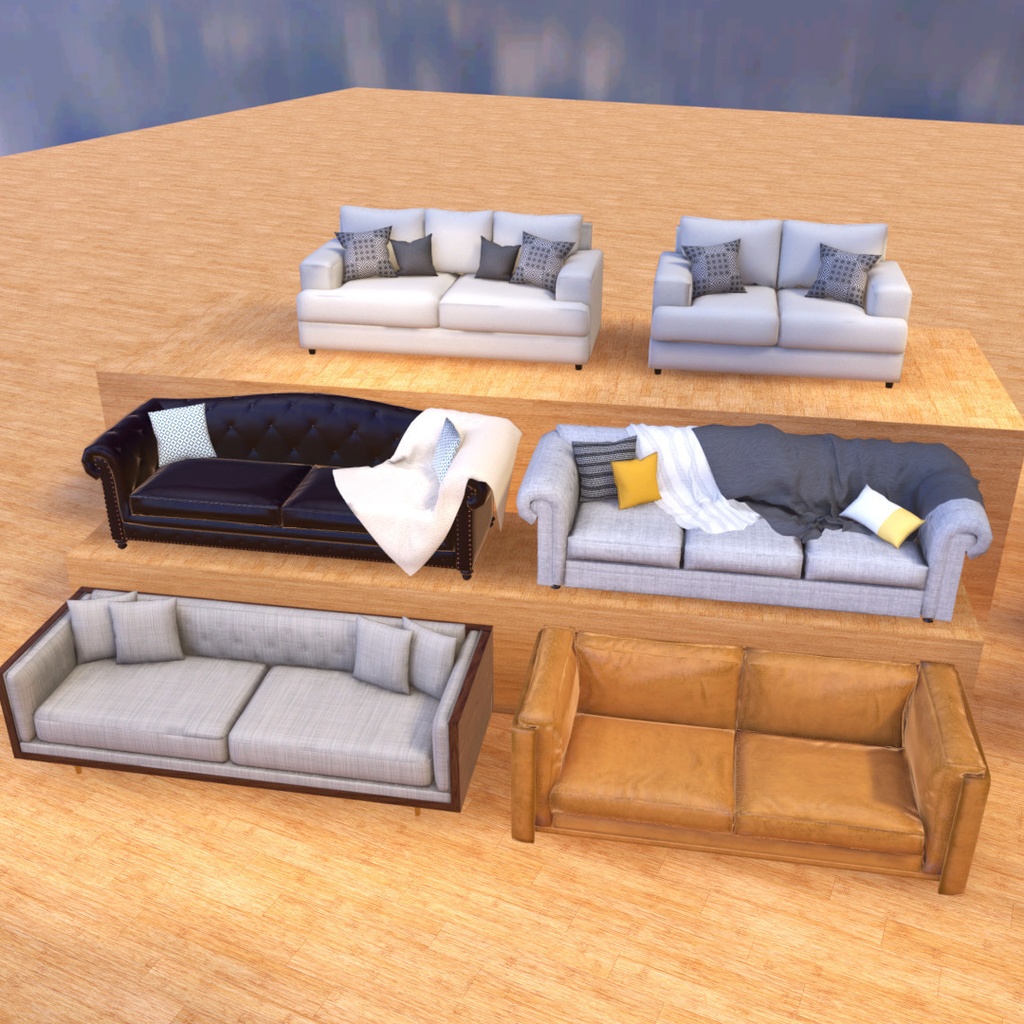 Couch and sofa Seating Pack 3D Props - spookyghostboo - BOOTH