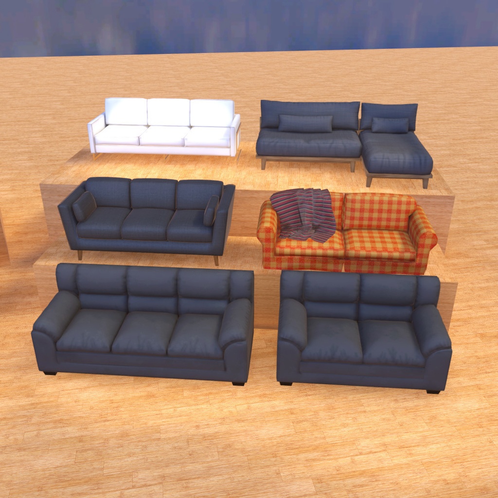 Couch and sofa Seating Pack 3D Props - spookyghostboo - BOOTH