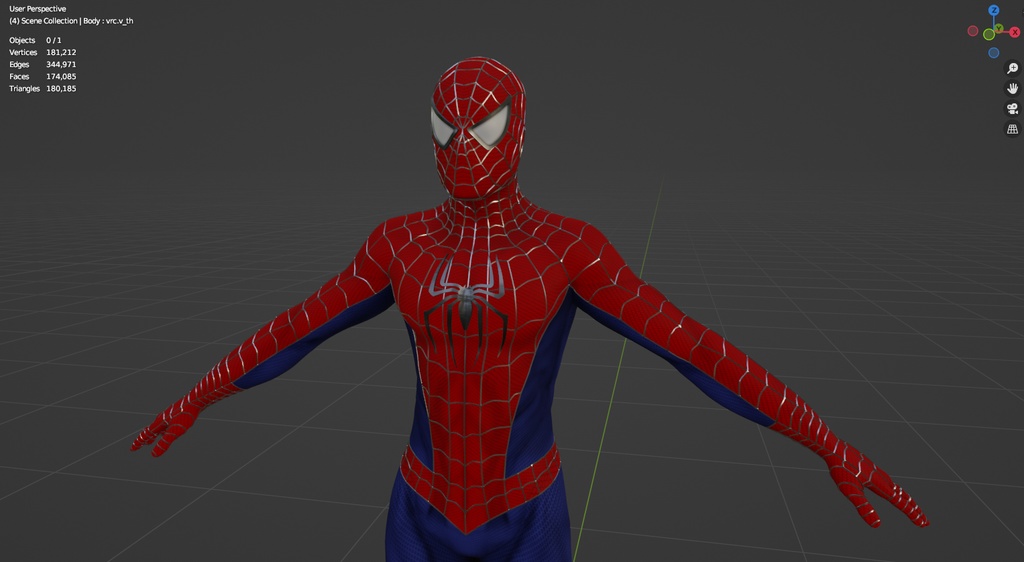 2004 Sam Rami Spider-Man VRC Model Unity Package - Deltamations - BOOTH