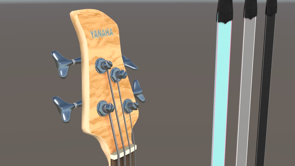 [Unity]TRB1004J・ストラップ・三味線バチセット(Bass, strap, plectrum/bachi Set)[FBX ...