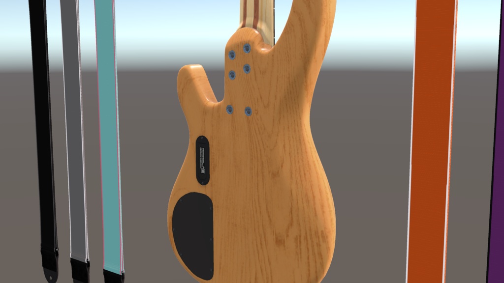 [Unity]TRB1004J・ストラップ・三味線バチセット(Bass, strap, plectrum/bachi Set)[FBX ...
