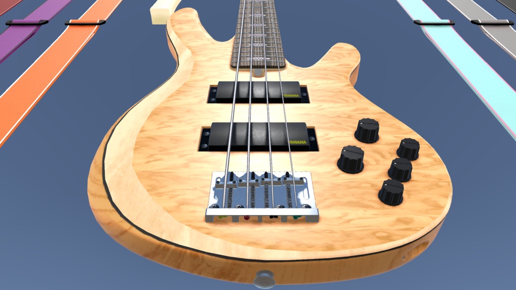 [Unity]TRB1004J・ストラップ・三味線バチセット(Bass, strap, plectrum/bachi Set)[FBX ...