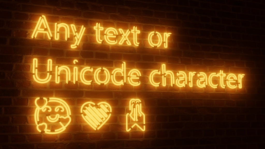 [Blender][Unity] ネオンサインジェネレーター Neon Sign Generator - greendayle - BOOTH