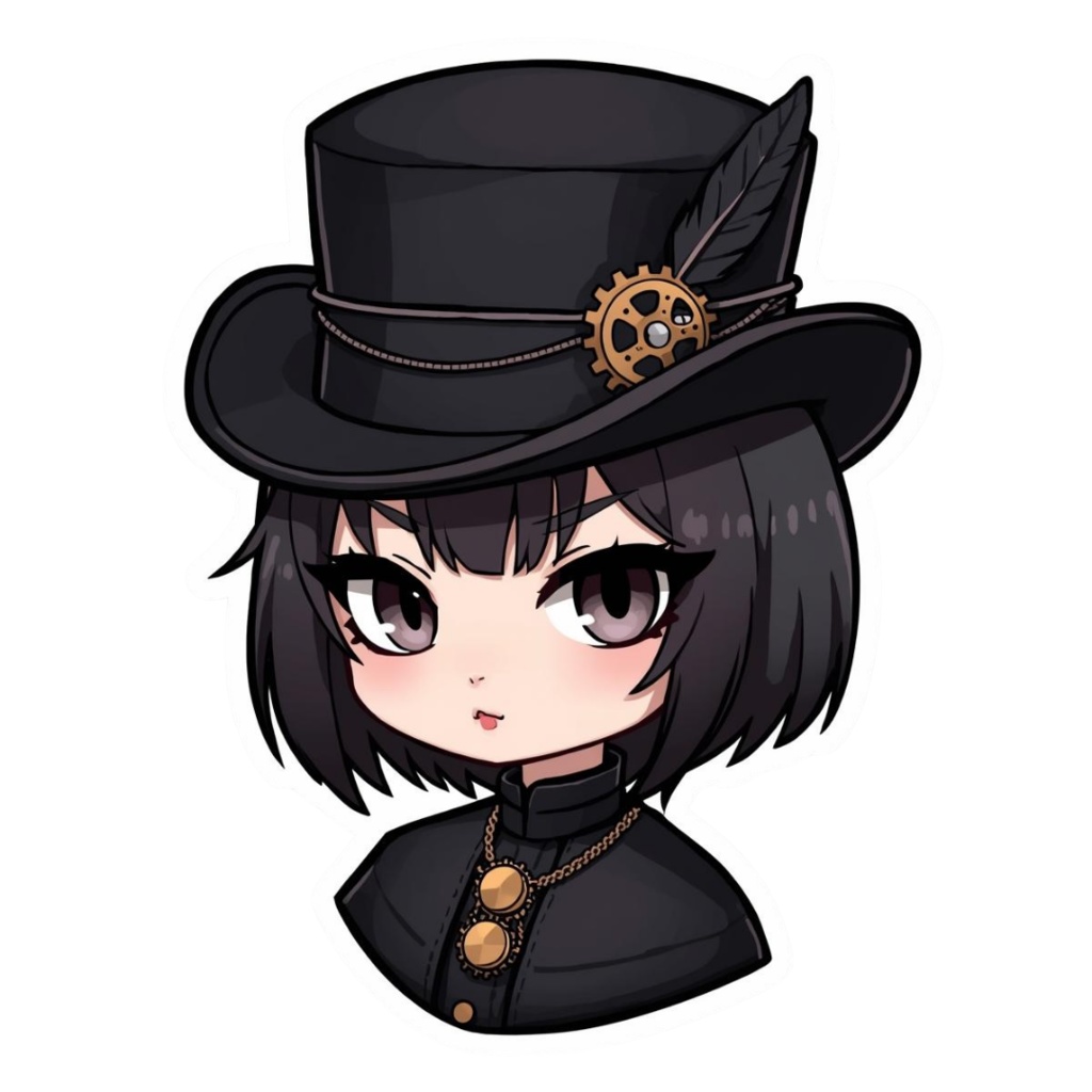Pocket Whiskers Clockwork Chibis 5｜ゴシック＆クロックワーク風チビ猫クリップアート（デジタル素材 ...