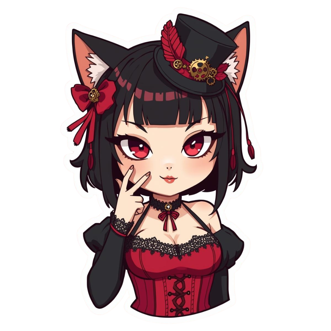 Pocket Whiskers Clockwork Chibis R1｜ゴシック＆クロックワーク風チビ猫クリップアート（デジタル素材 ...