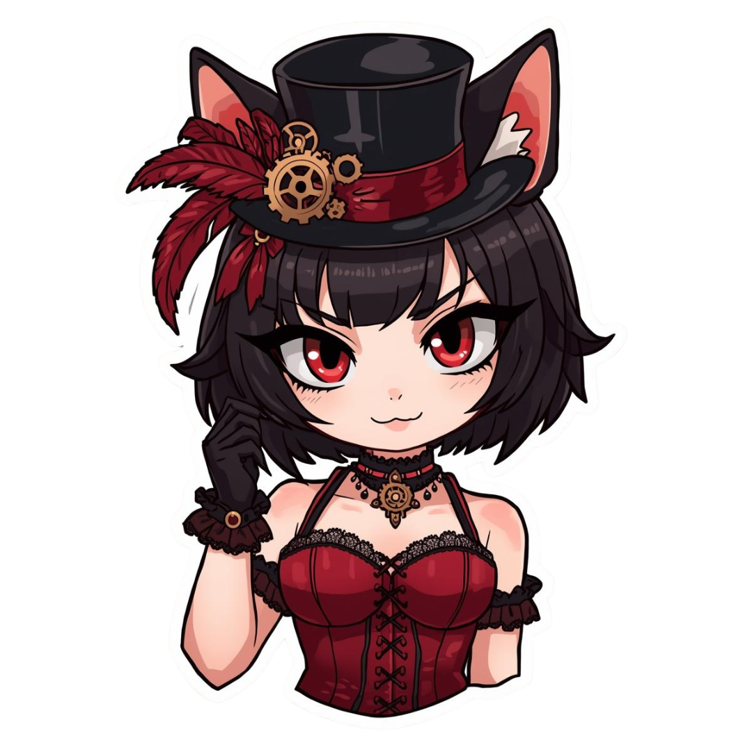 Pocket Whiskers Clockwork Chibis R1｜ゴシック＆クロックワーク風チビ猫クリップアート（デジタル素材 ...