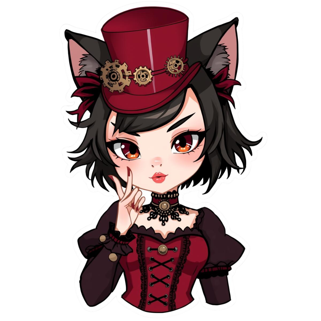 Pocket Whiskers Clockwork Chibis R4｜ゴシック＆クロックワーク風チビ猫クリップアート（デジタル素材 ...