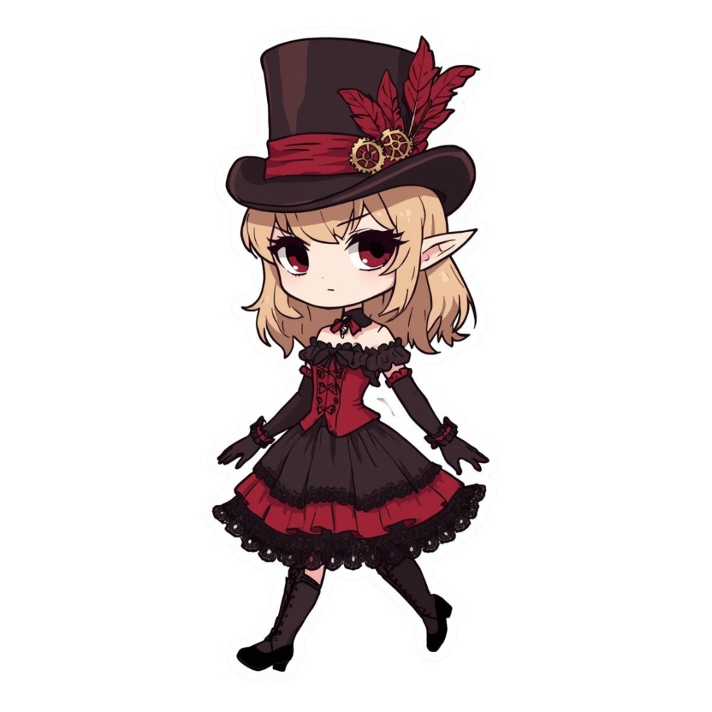 Pocket Whiskers Clockwork Chibis R4｜ゴシック＆クロックワーク風チビ猫クリップアート（デジタル素材 ...