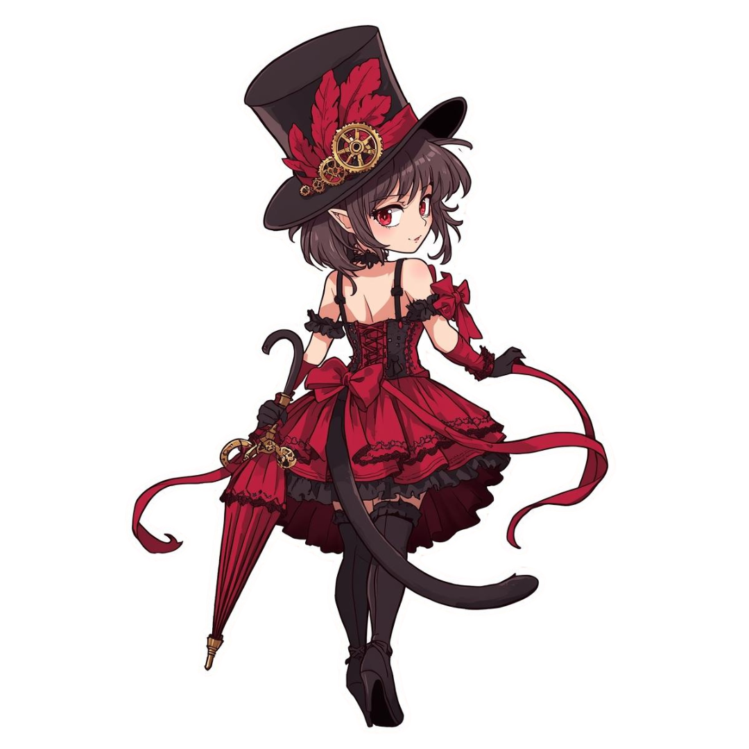 Pocket Whiskers Clockwork Chibis R5｜ゴシック＆クロックワーク風チビ猫クリップアート（デジタル素材 ...