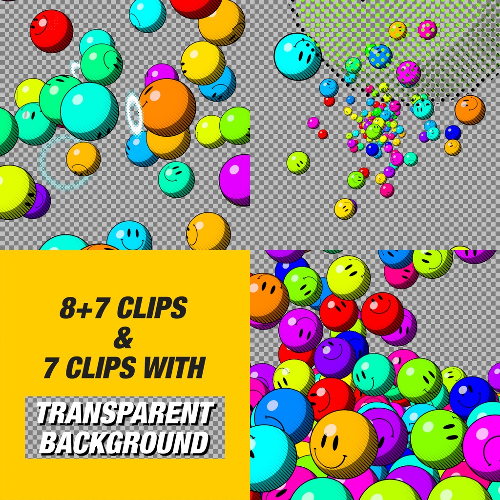 [映像素材/Video Clips] Smiley Balls Vol.2 - Dalgona. - BOOTH