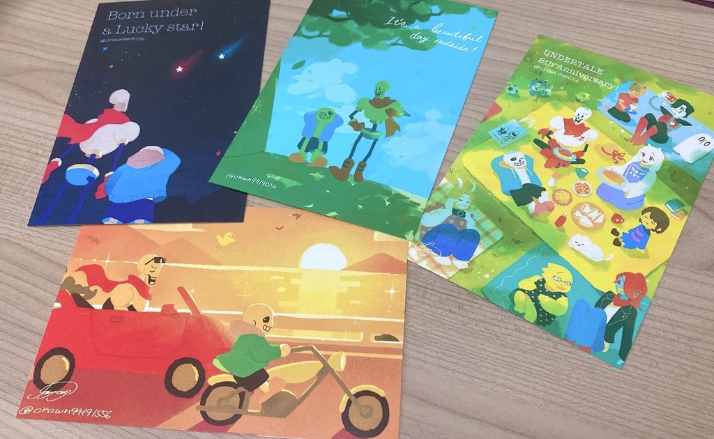 UNDERTALE ポストカード4種セット - Milky Blue - BOOTH