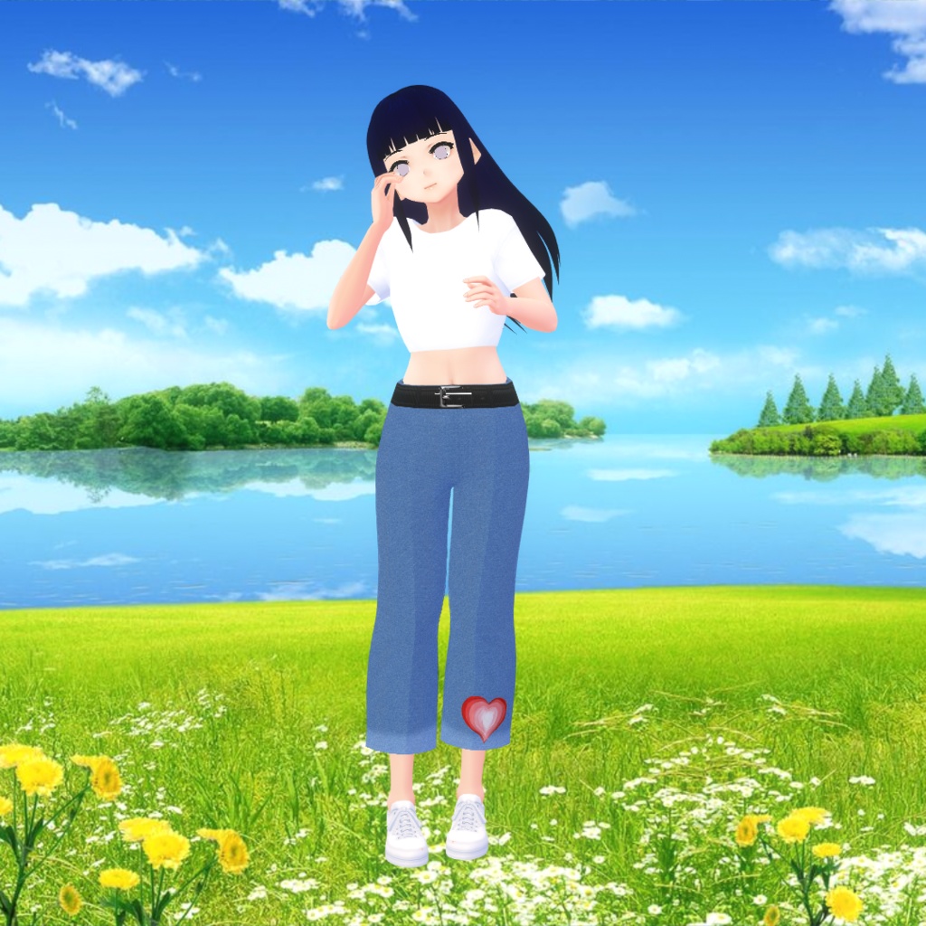 heart painted jeans- (set of 3) vroid texture - pockypopuwu - BOOTH