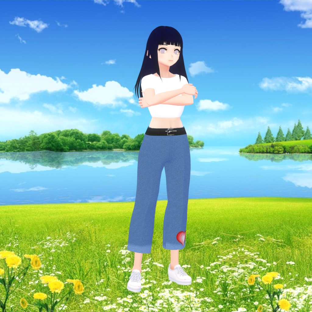 heart painted jeans- (set of 3) vroid texture - pockypopuwu - BOOTH