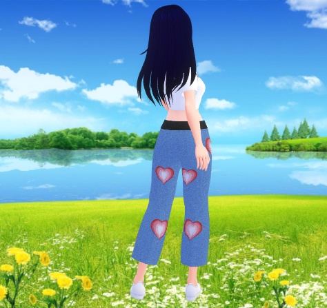 heart painted jeans- (set of 3) vroid texture - pockypopuwu - BOOTH
