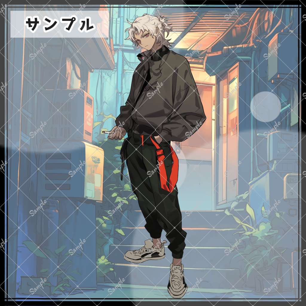 仏頂面の男性 全身立ち絵素材 - 月のお店 - BOOTH