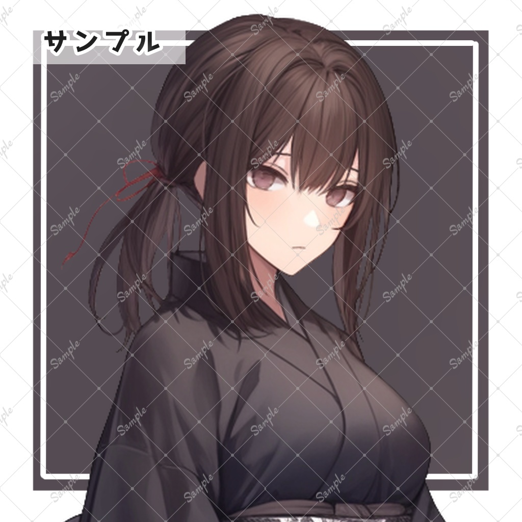 一つ結びの着物女性 全身立ち絵素材 - 月のお店 - BOOTH