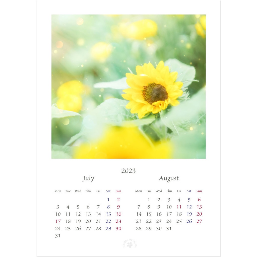 フラワーフォトカレンダー2023（2L版） - ふぉと＊ももな - BOOTH