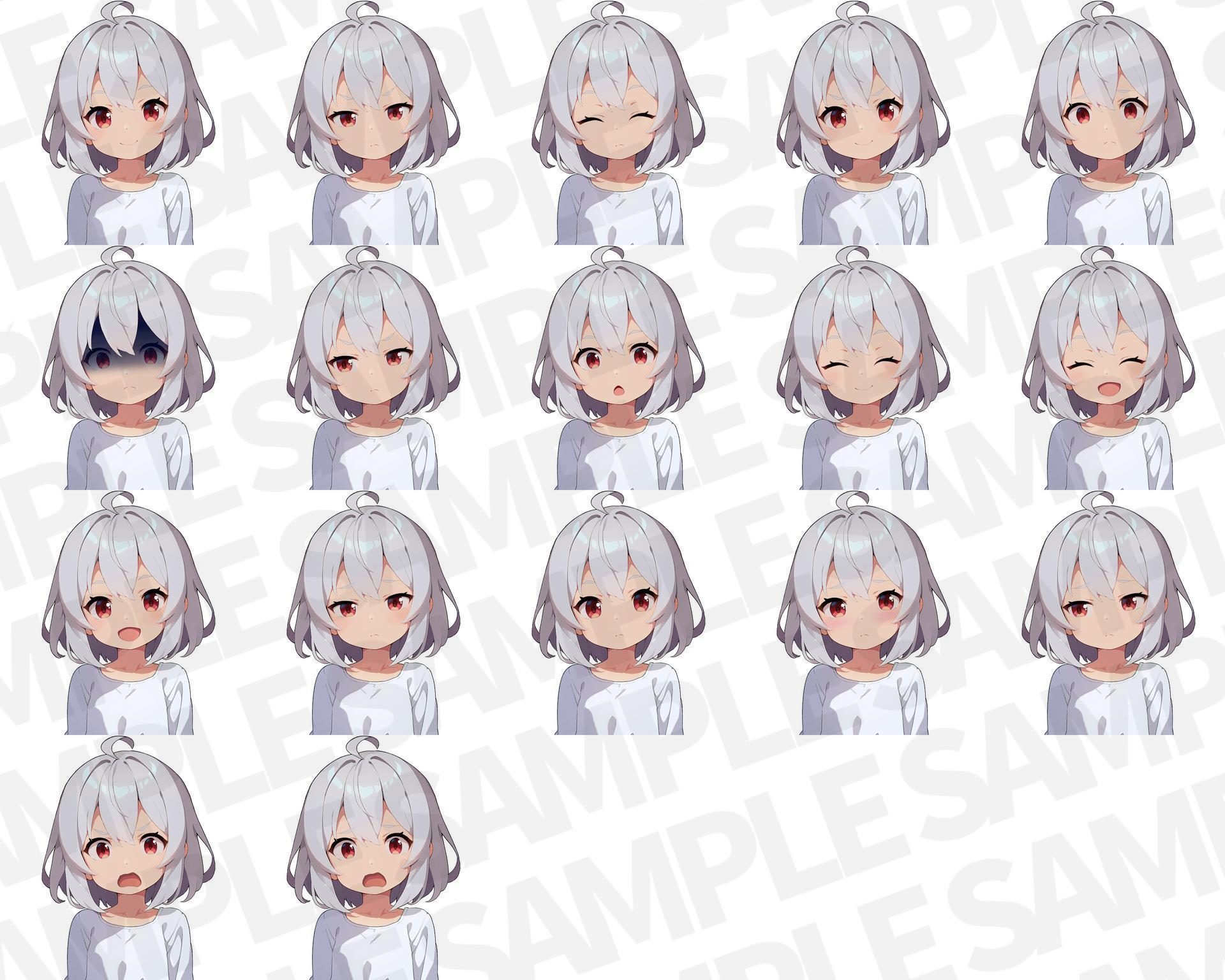 【無料有！】白髪・黒髪少女立ち絵【CoC/TRPG/立ち絵素材】【表情・服・髪色・髪長・目色差分＆PSDファイル】 - TRPG素材商店なな - BOOTH