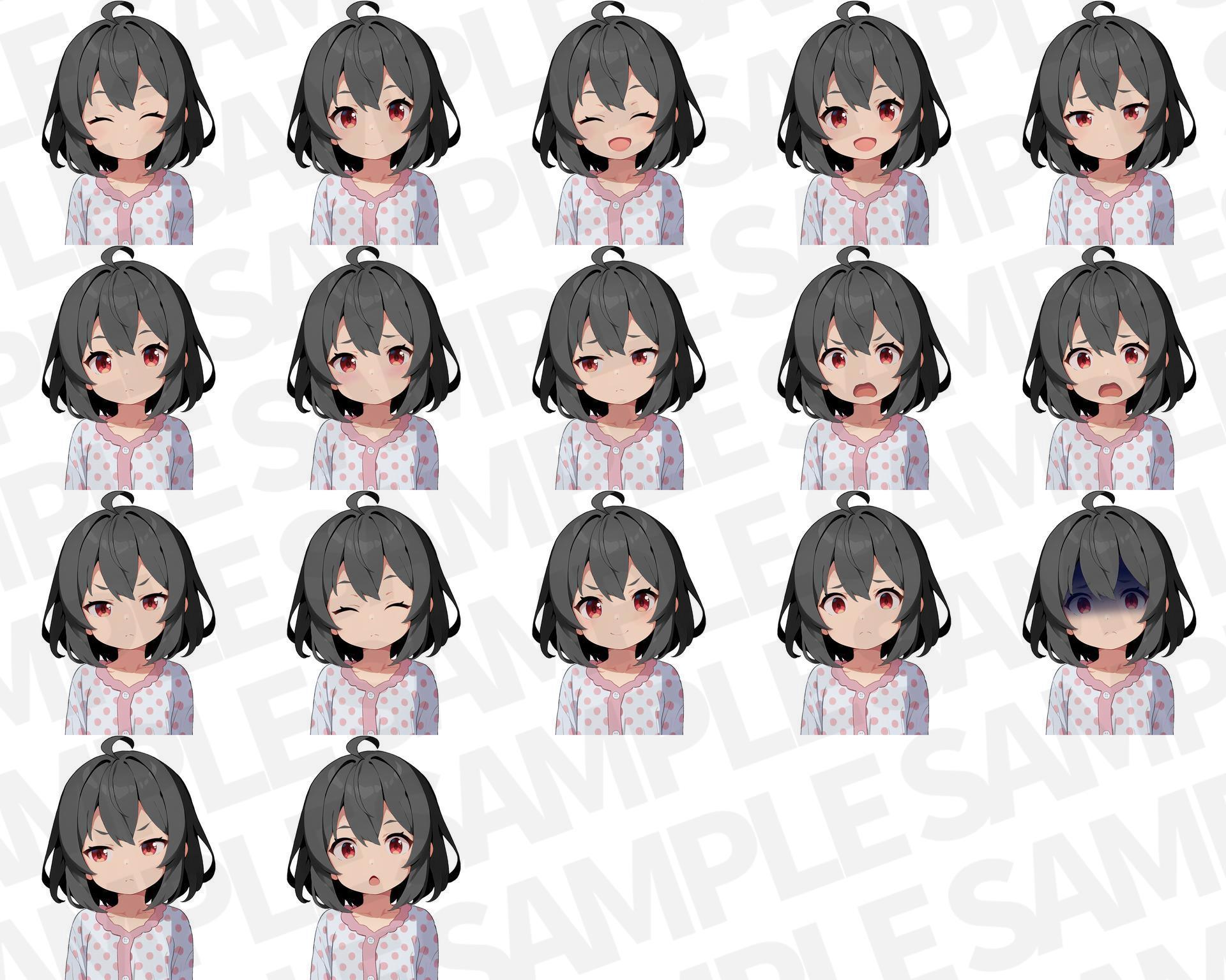 【無料有！】白髪・黒髪少女立ち絵【CoC/TRPG/立ち絵素材】【表情・服・髪色・髪長・目色差分＆PSDファイル】 - TRPG素材商店なな - BOOTH