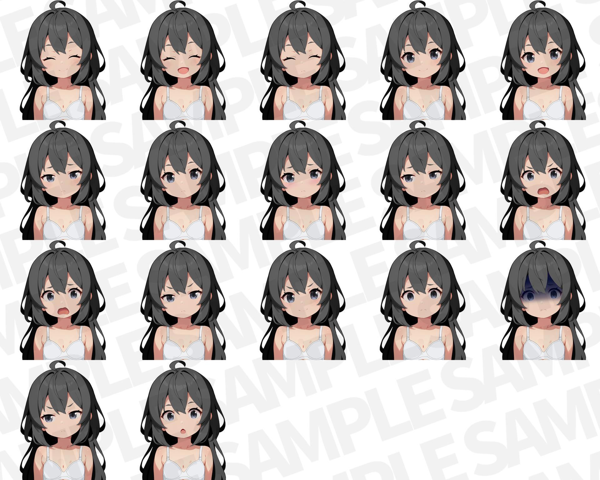 【無料有！】白髪・黒髪少女立ち絵【CoC/TRPG/立ち絵素材】【表情・服・髪色・髪長・目色差分＆PSDファイル】 - TRPG素材商店なな - BOOTH