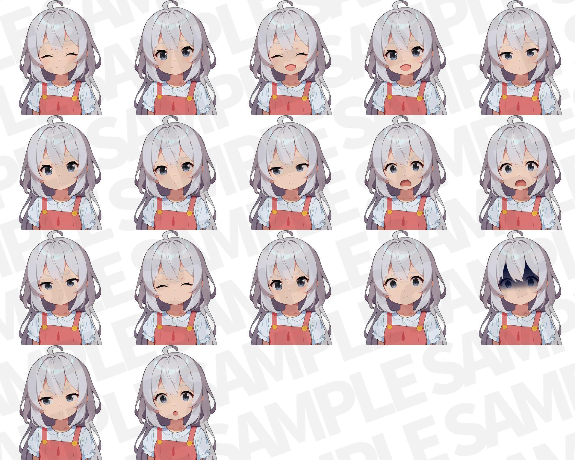 【無料有！】白髪・黒髪少女立ち絵【CoC/TRPG/立ち絵素材】【表情・服・髪色・髪長・目色差分＆PSDファイル】 - TRPG素材商店なな - BOOTH