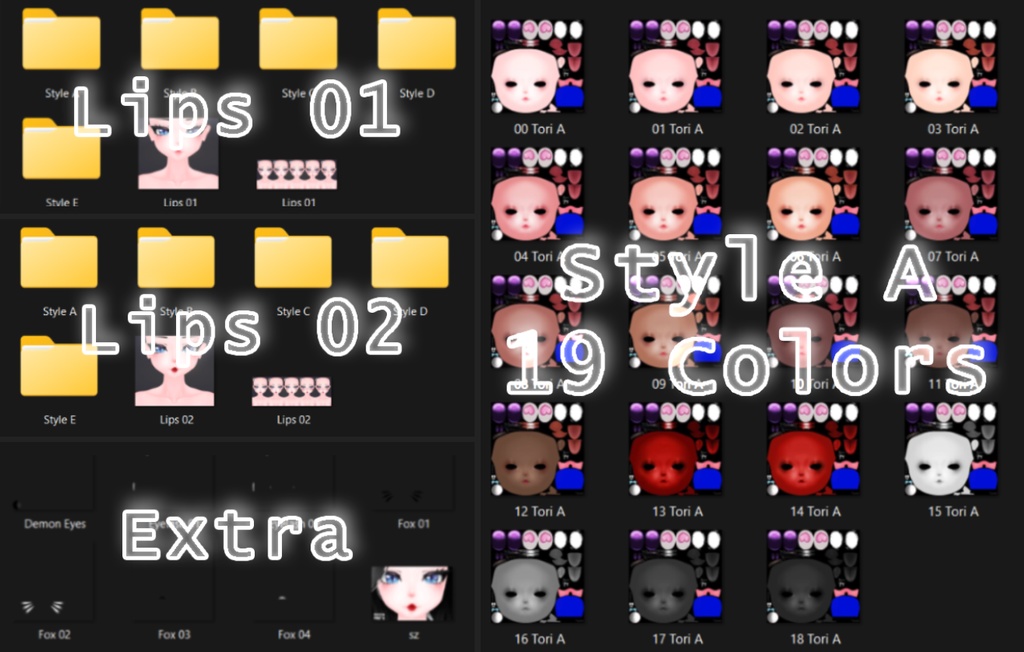 Lovely Face Texture [Torinyan] とりにゃん - YingYangVR - BOOTH