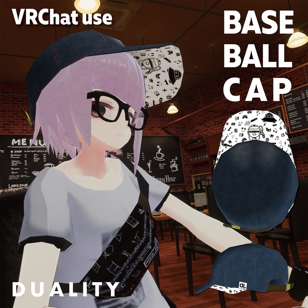 【VRChat】BASE BALL CAP 【キャップ・帽子】 - 𝗗𝗨𝗔𝗟𝗜𝗧𝗬 - BOOTH